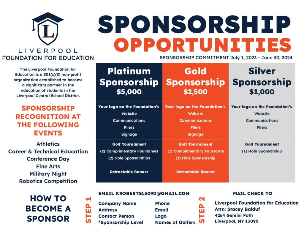 Become a Sponsor - Liverpool Foundation for Education
